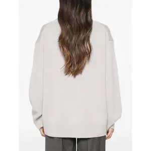 LISA YANG Grey Cashmere Crew Neck Long Sleeve Jumper