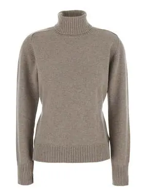 P.a.r.o.s.h Wool High Neck Sweater With Back Knot Detail - Multicolor