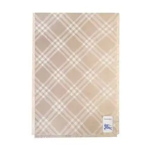 Burberry Degrade' Check Scarf In Wool And Silk - Cream