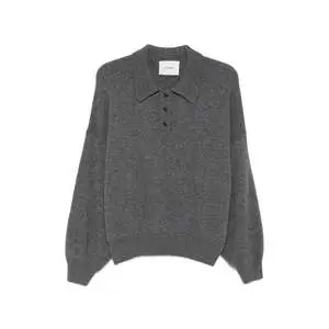 LISA YANG Graphite Grey Cashmere Polo Knitwear - Gray