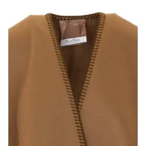 Max Mara Colomba Cape 100% Virgin Wool - Brown