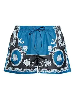 Versace Printed Swim Shorts - Blue