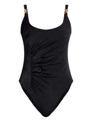 Versace Ruched Medallion Swimsuit - Black
