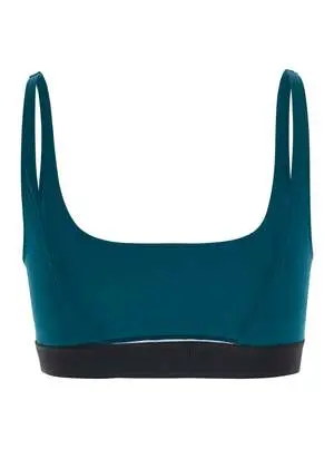 TOM FORD Top With Square Neckline And Logo Lettering On The Front In Tech Fabric For - Green