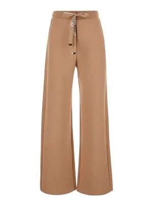 Max Mara Straight Leg Pants In Tech Fabric - Cream