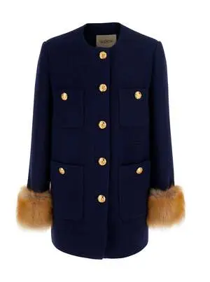 Valentino Garavani Caban With Notched Revers Collar And Long Sleeves - Multicolor