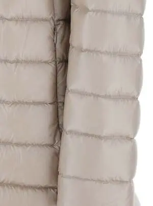 Herno Down Jacket With Hood And Drawstring In Tech Fabric Beige