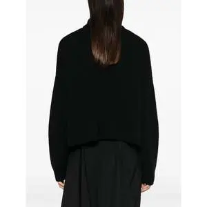 LISA YANG Cashmere Ribbed Knit Roll Neck Jumper - Black