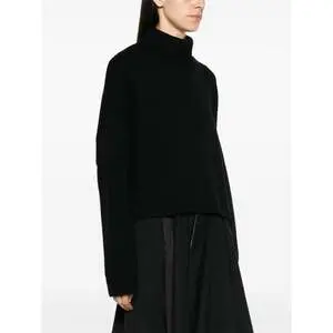LISA YANG Cashmere Ribbed Knit Roll Neck Jumper - Black