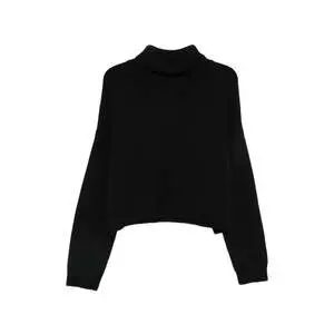 LISA YANG LISA YANG Black Cashmere Ribbed Knit Roll Neck Jumper Black