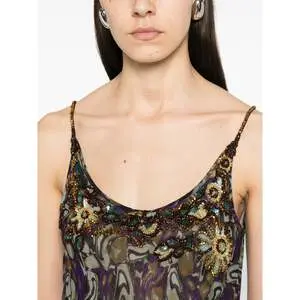Dries Van Noten Beaded Abstract Print Cocktail Dress