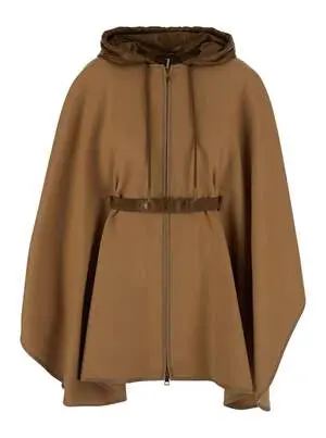 Moncler Hooded Cape - Cream