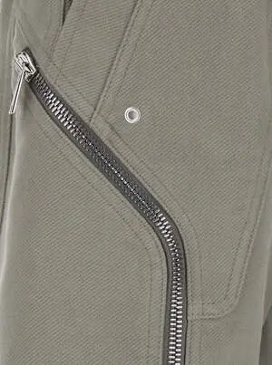 Rick Owens Grey Cotton Cargo Pants With Zip Details - Gray