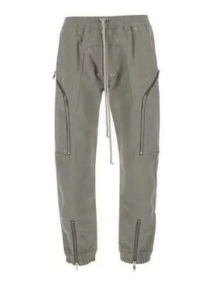 Rick Owens RICK OWENS Grey Cotton Cargo Pants With Zip Details Gray