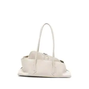 Attico THE ATTICO Sculptural Design Shoulder Bag With Silver-Tone Hardware Cream