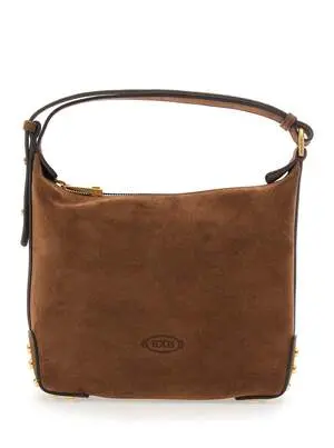 TOD'S Gommino' Handbag With Metallic Details - Brown