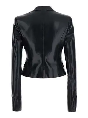 Andamane The Attico Zefira Eco-leather Cropped Blazer - Multicolor