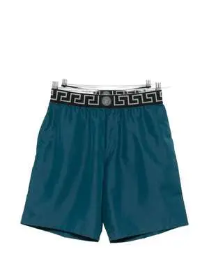 Versace Swim Shorts With Graphic Waistband - Blue