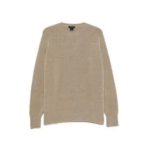 Avant Toi Crew Neck Knit Jumper - Cream