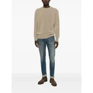 Avant Toi Crew Neck Knit Jumper - Cream