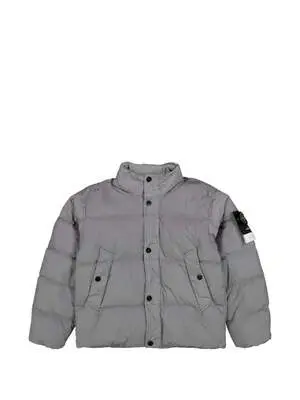 Stone Island Quilted High Neck Down Jacket - Gray