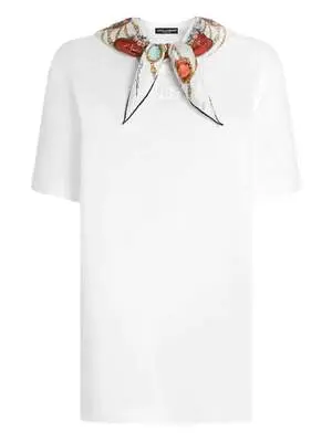 Dolce & Gabbana T-shirt With Scarf Detail - White