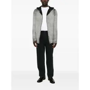 Avant Toi Grey Hooded Knit Jumper With Zip Fastening