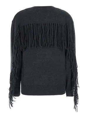 P.a.r.o.s.h Cashmere Sweater With Frayed Details - Gray