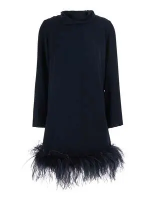 P.a.r.o.s.h Feather Trimmed Dress - Multicolor