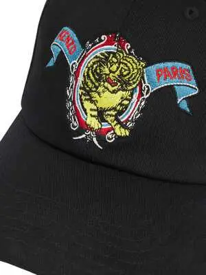 Kenzo Cotton Cap With Jumping Tiger Embroidery