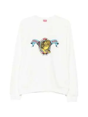 Kenzo Tiger Graphic Print Crewneck Sweatshirt - White
