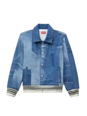 Kenzo Patchwork Denim Jacket - Blue