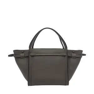 TOD'S Small Leather T Signature Shopping Bag - Gray