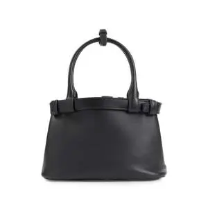 Prada Calf Leather Grained Textured Buckled Shoulder Bag