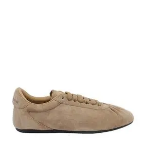 Dolce & Gabbana Suede Lace-up Ballet Sneakers - Cream