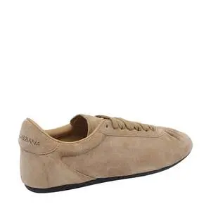 Dolce & Gabbana Suede Lace-up Ballet Sneakers - Cream