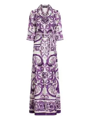 Dolce & Gabbana Printed Silk Midi Dress - Multicolor
