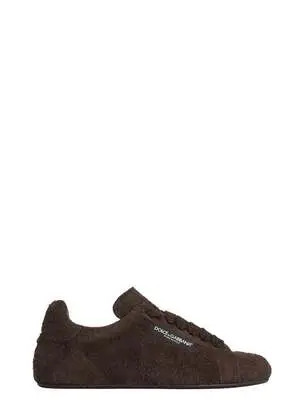 Dolce & Gabbana Portofino Soft Suede Sneakers - Brown