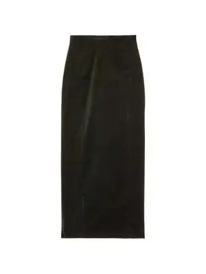 JIL SANDER High-waisted Velvet Maxi Skirt - Gray