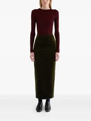 JIL SANDER High-waisted Velvet Maxi Skirt