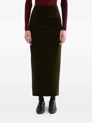 JIL SANDER High-waisted Velvet Maxi Skirt