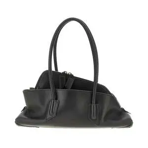 Attico Leather Small 'la Passeggiata' Bag - Black