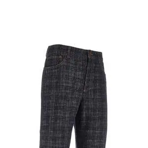Burberry Check Denim Loose Fit Jeans