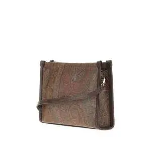 Etro Paisley Pouch With Pegaso Embroidery - Brown