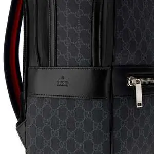 Gucci Gg Supreme Fabric And Leather Backpack