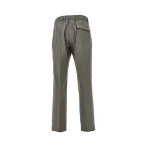 Herno Stretch Mélange Light Wool Pants With Drawstring - Gray