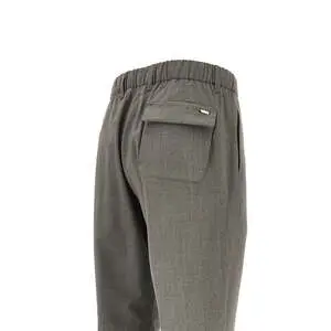 Herno Stretch Mélange Light Wool Pants With Drawstring - Gray