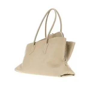Attico Medium "la Passeggiata" Grained Leather Bag - Gray