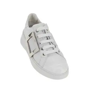 ROGER VIVIER Viv' Skate Leather Sneakers With Buckle Detail - White
