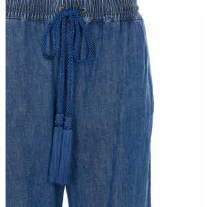 Valentino Garavani Flared Denim Trousers With V Detail - Blue